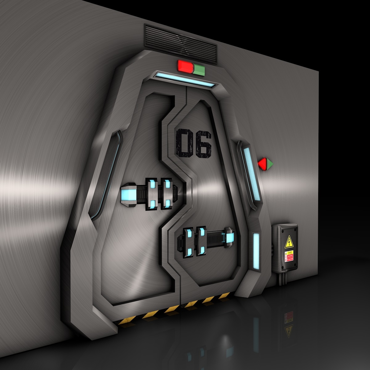 3d model technological door