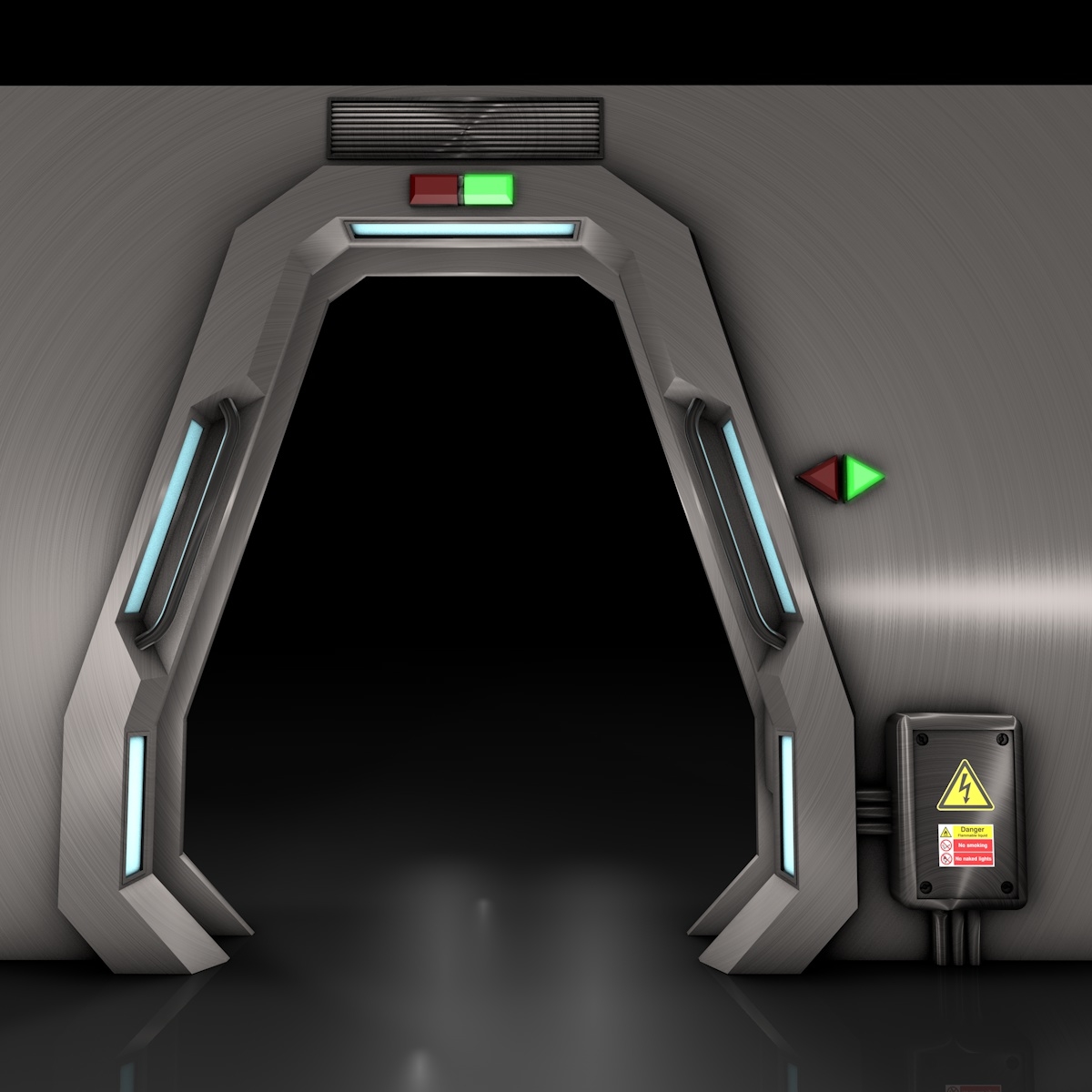 3d model technological door