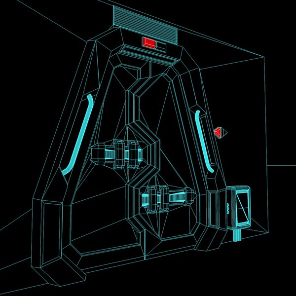 3d model technological door