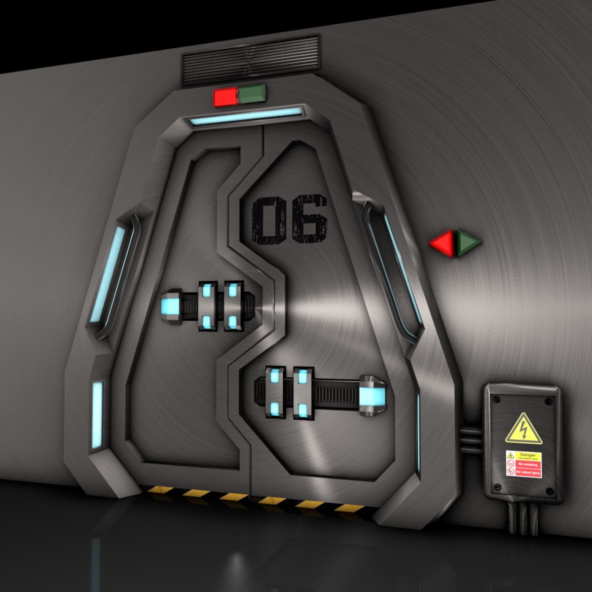 3d model technological door