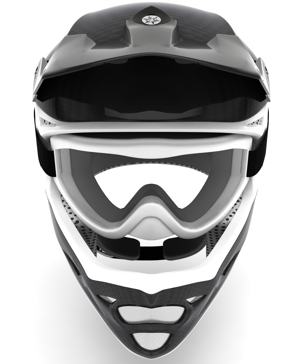 fiber carbon helmet goggles 3d model
