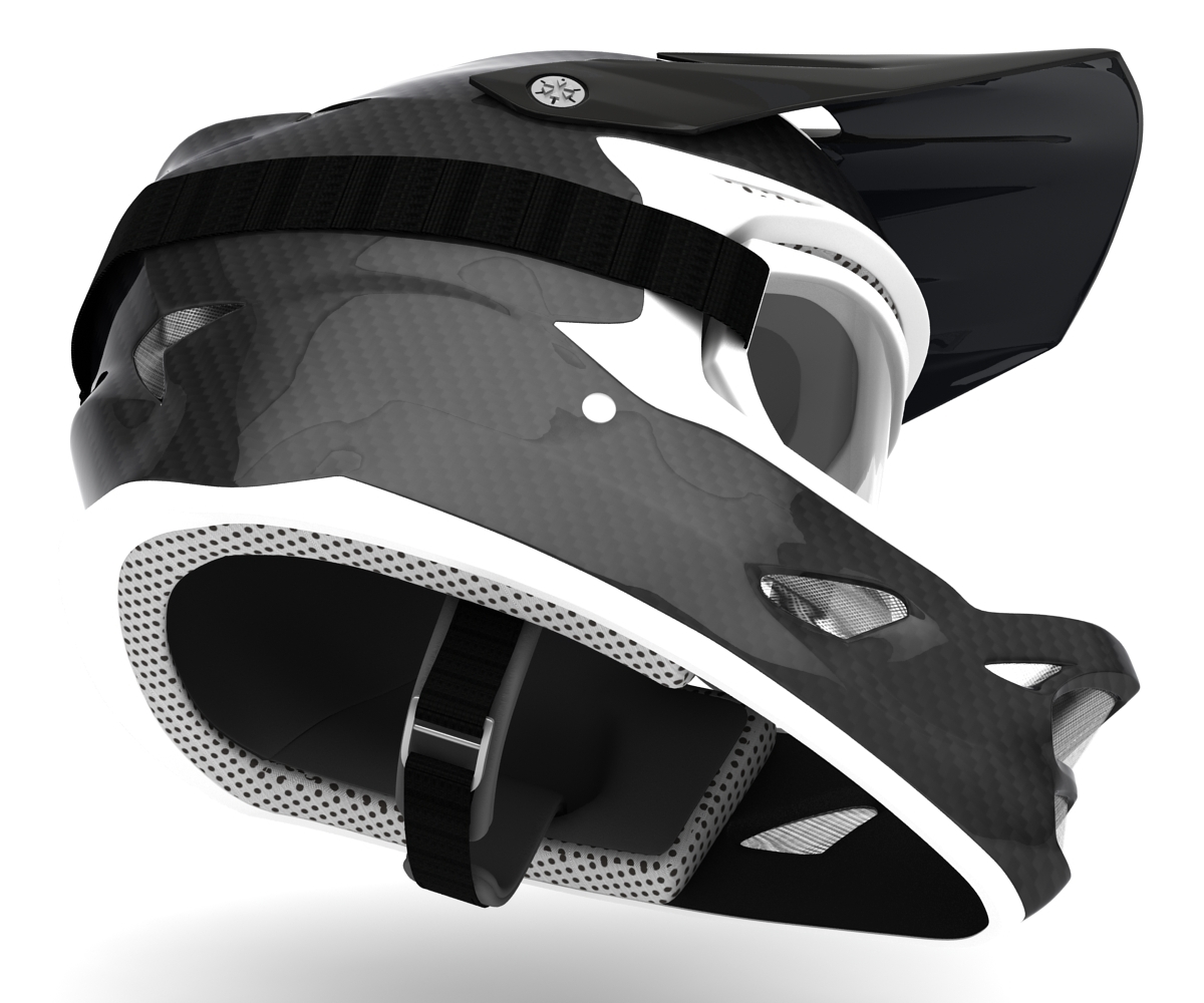 fiber carbon helmet goggles 3d model