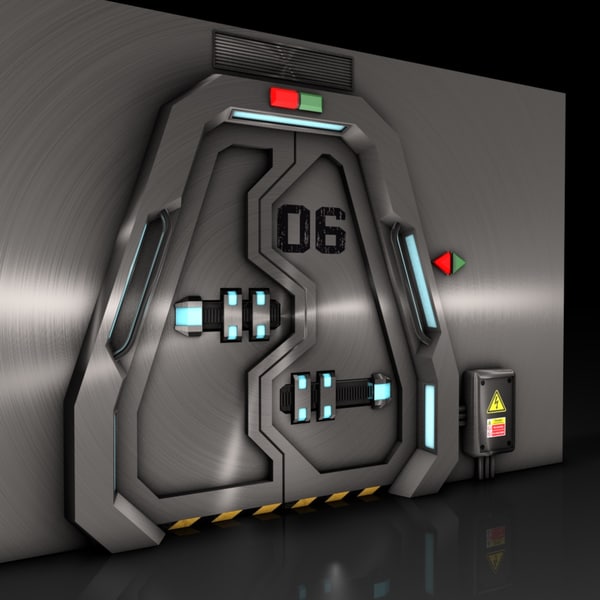 3d model technological door