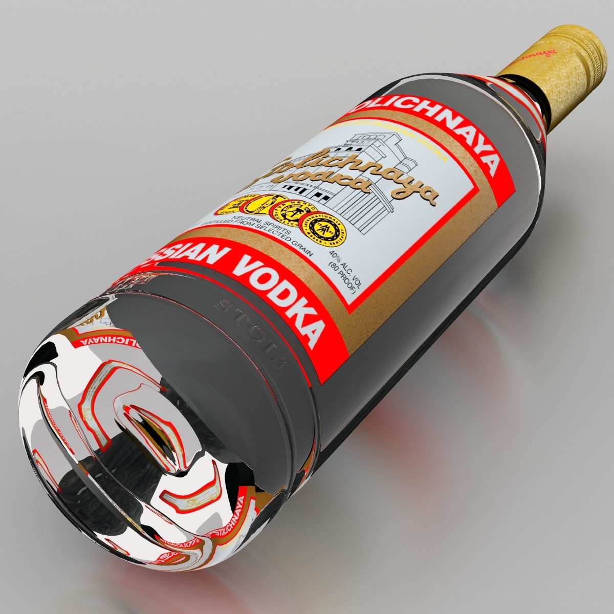 stolichnaya vodka bottle 3d max