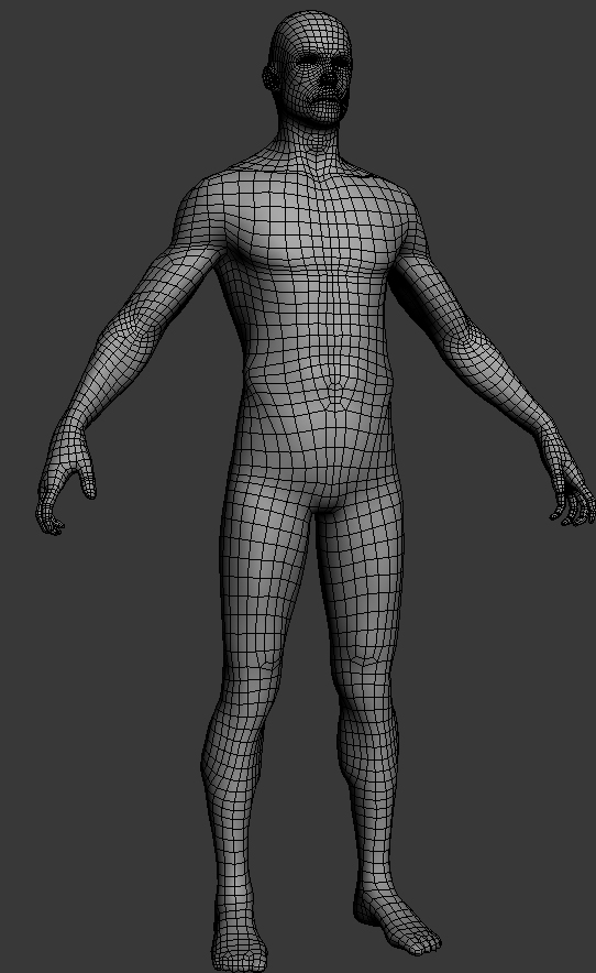 3d male character mesh