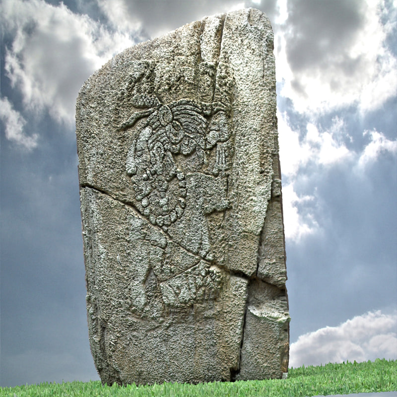 3d aztec stone model