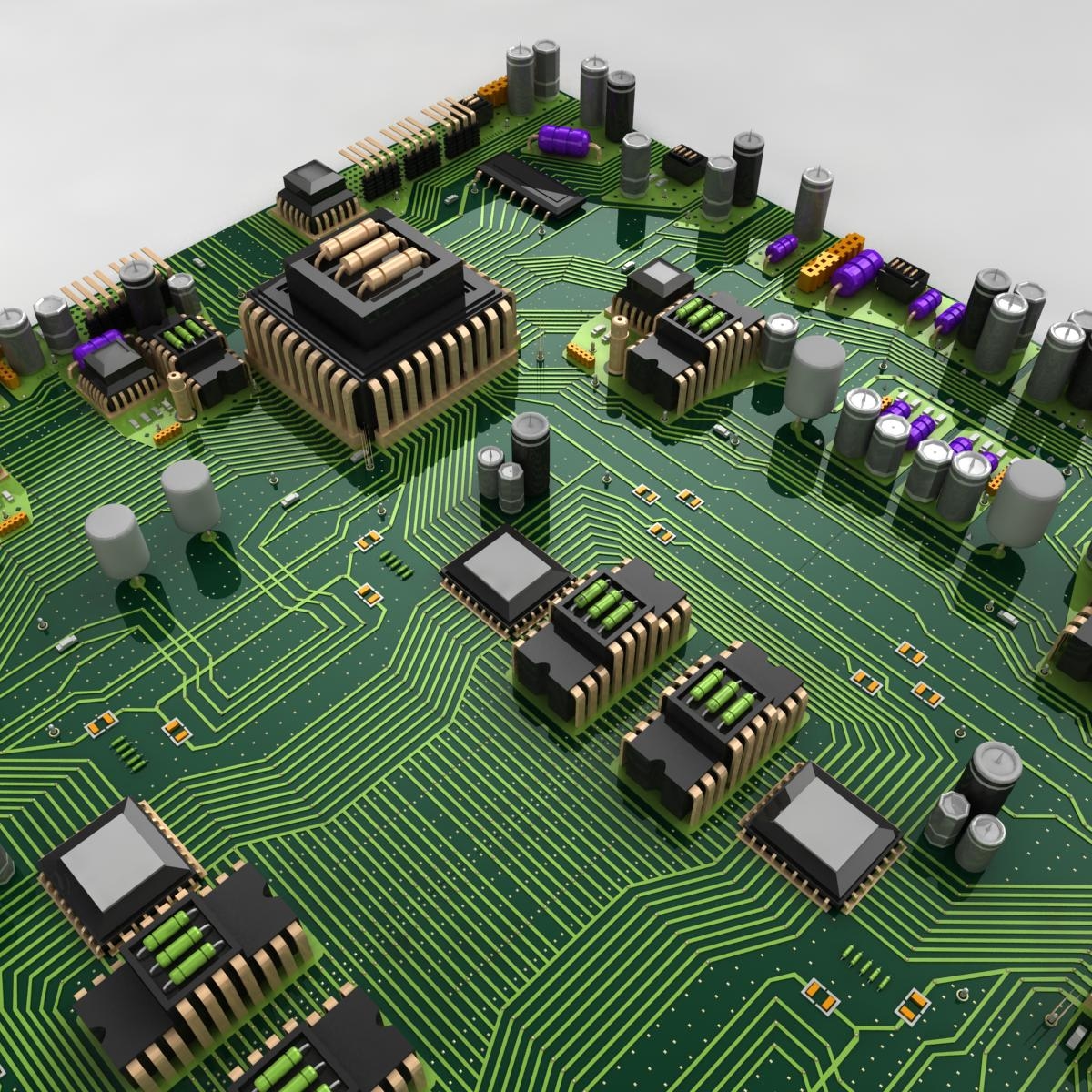 big circuit board city 3d max