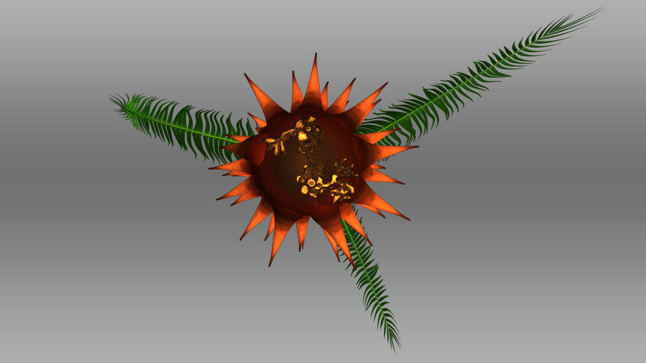 bulbil cycas circinalis 3d model