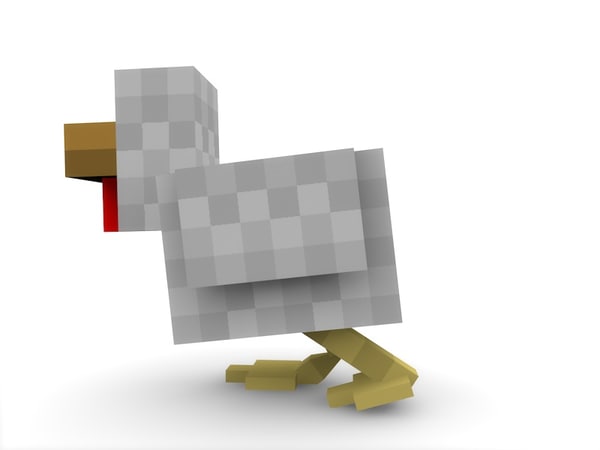 rig minecraft chicken 3d c4d