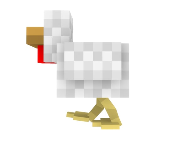 rig minecraft chicken 3d c4d
