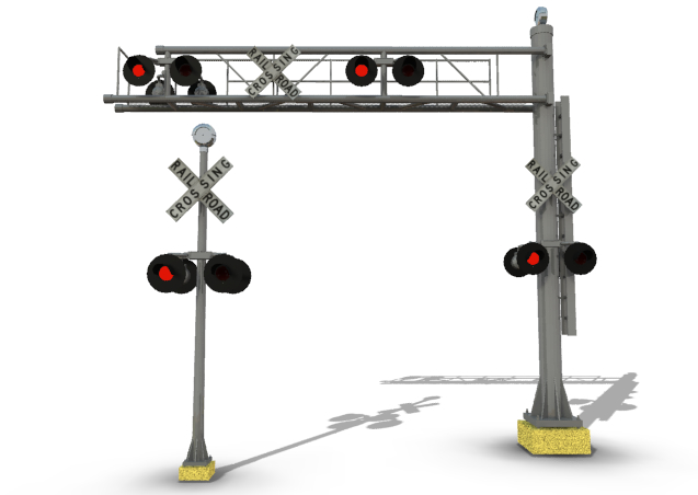 3d model railroad crossing signal