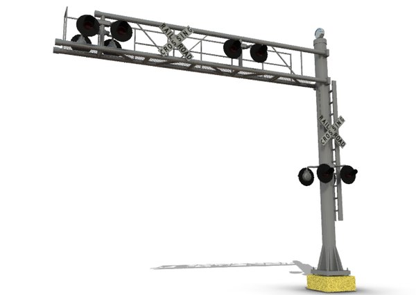 3d model railroad crossing signal