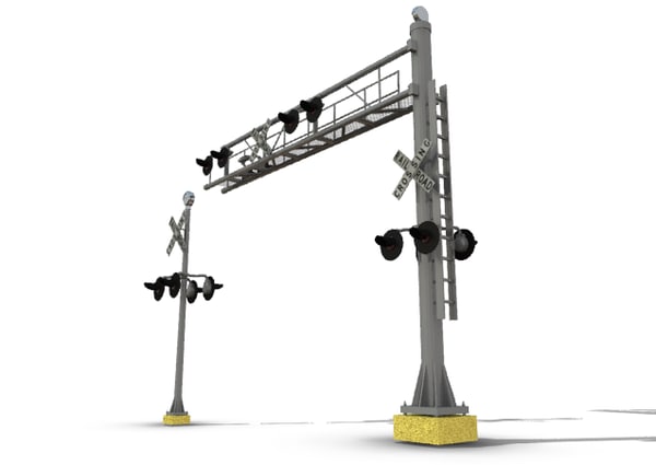 3d model railroad crossing signal