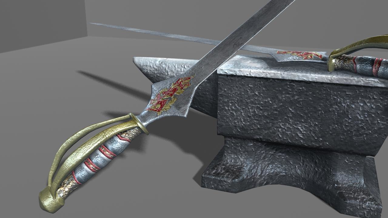 sword anvil 3d ma