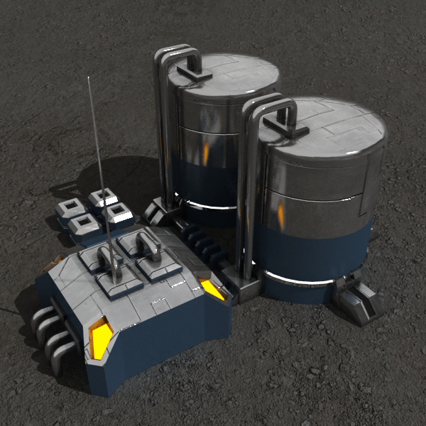 3d factory sci-fi building model