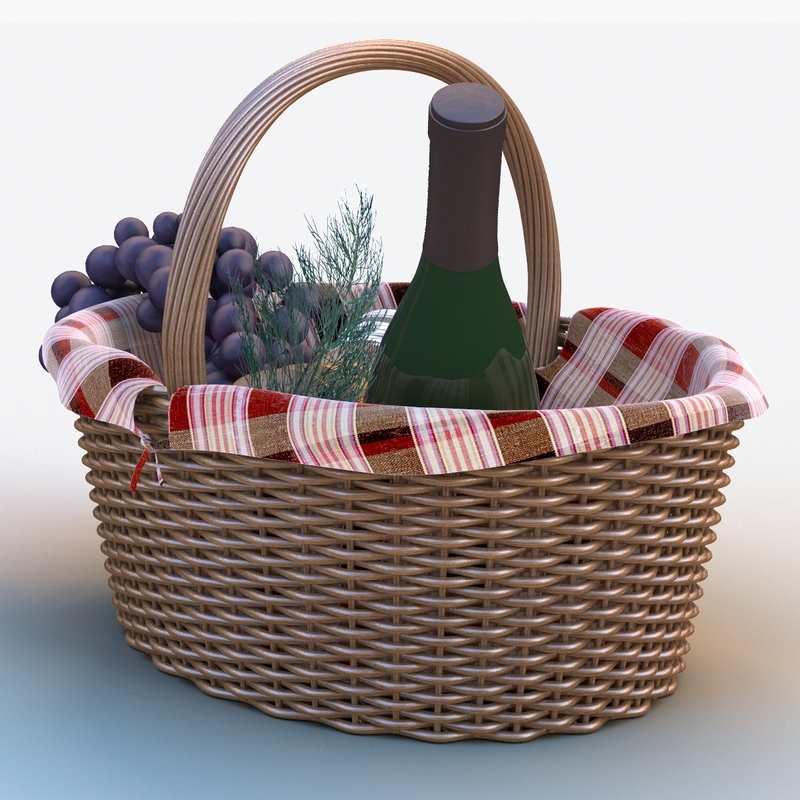 picnic basket 3d model