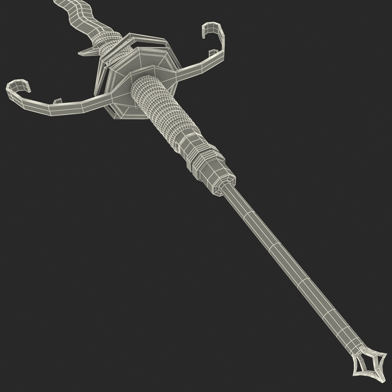 3d flamberg sword weapon model