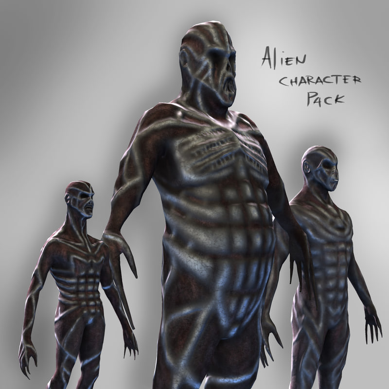 3d model alien characters