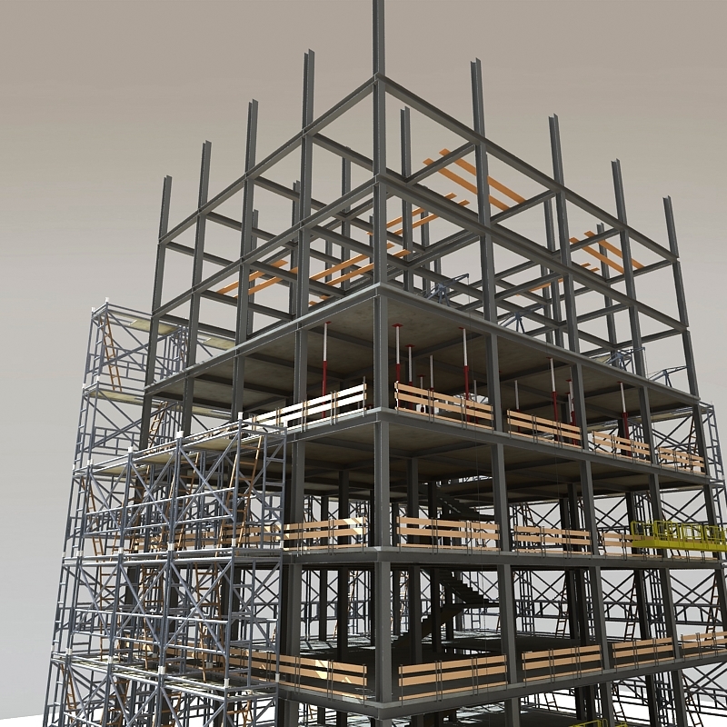 3d model modular steel construction scaffold