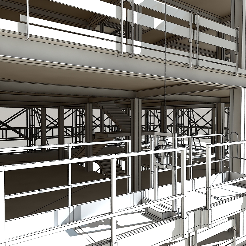3d model modular steel construction scaffold