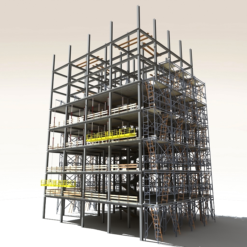 3d model modular steel construction scaffold