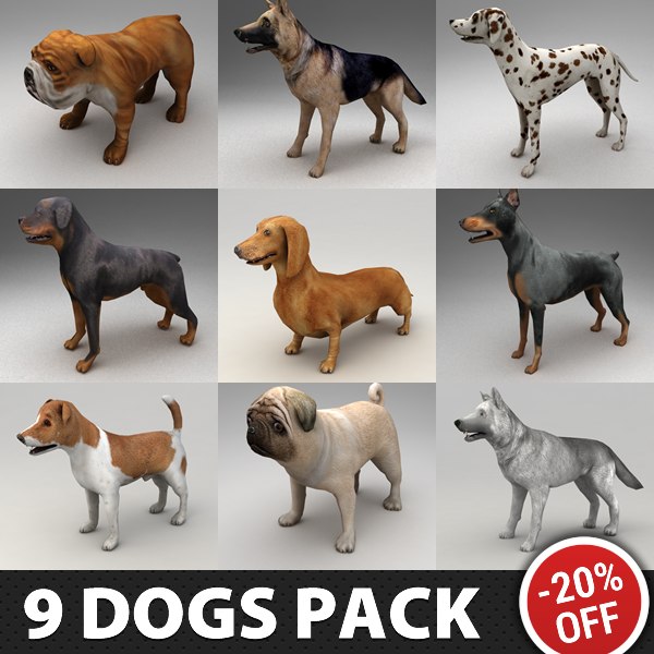 3d dalmatian dog model