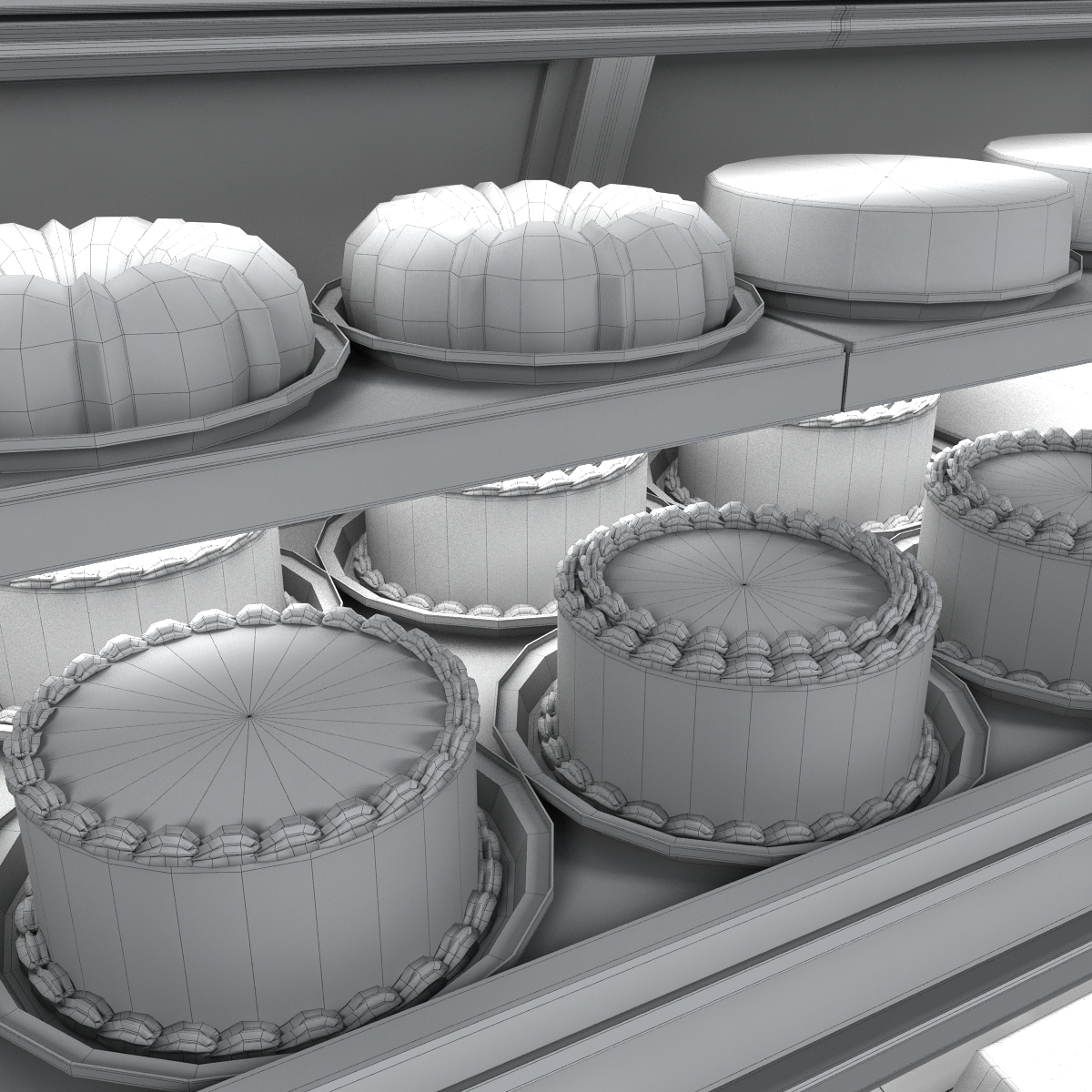 set deli cases 3d model