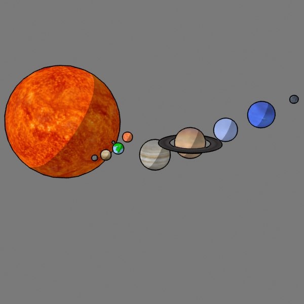 3d model cartoon planets toon