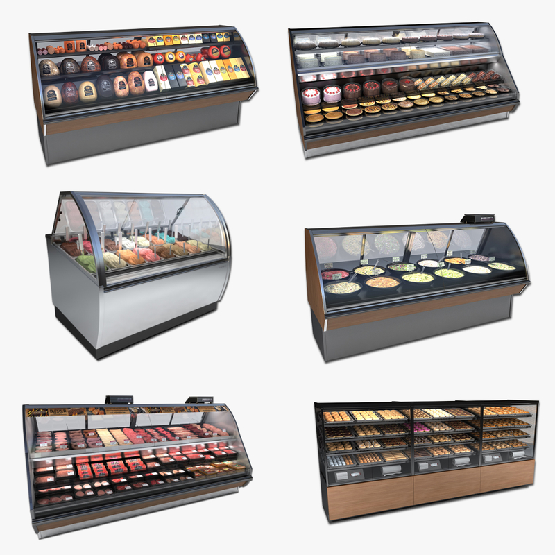 set deli cases 3d model