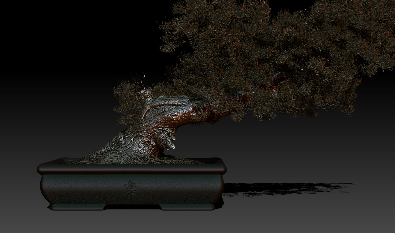 bonsai tree tanuki obj