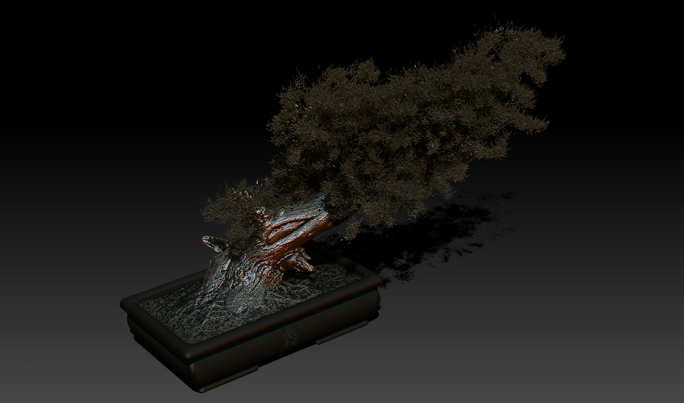 bonsai tree tanuki obj