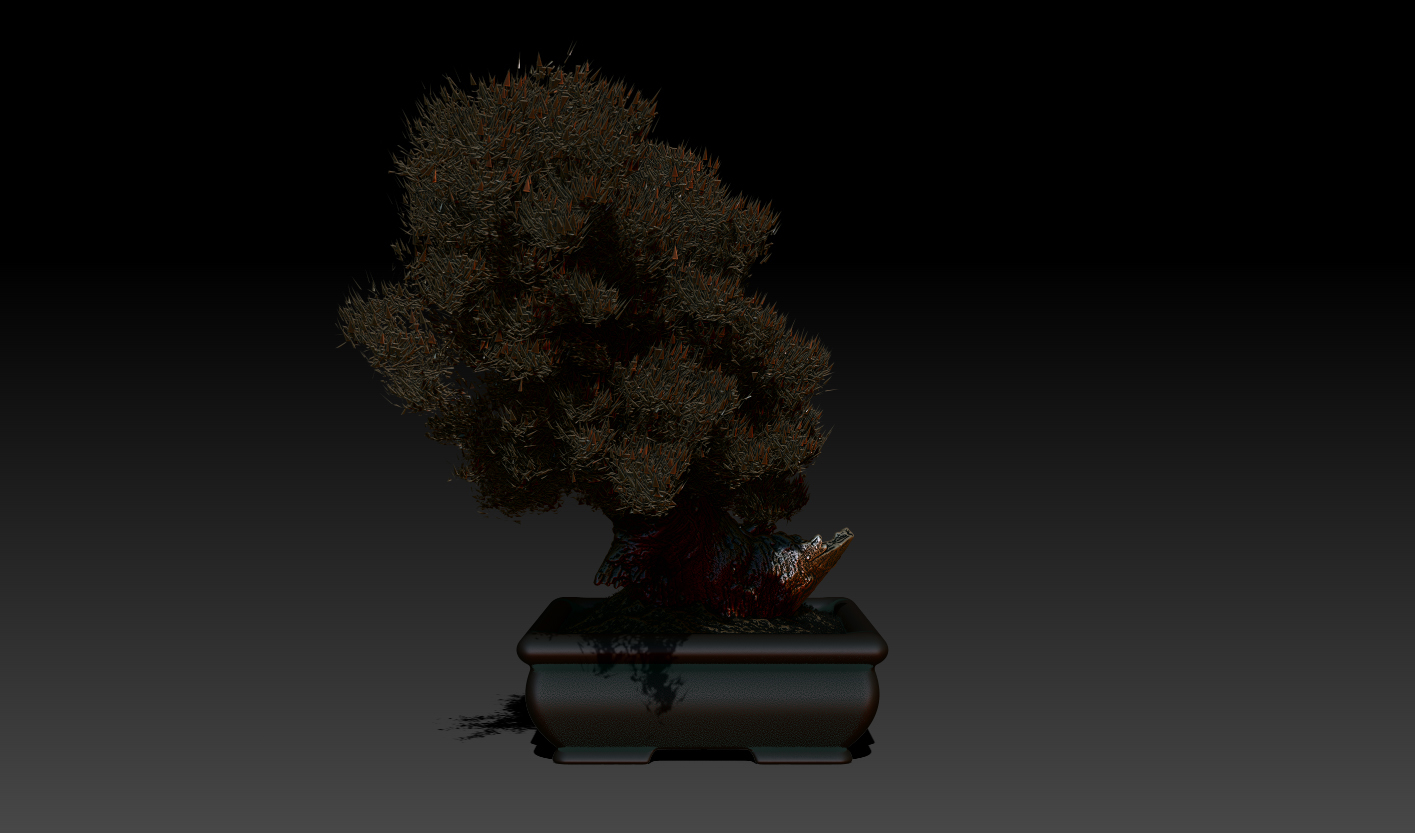 bonsai tree tanuki obj