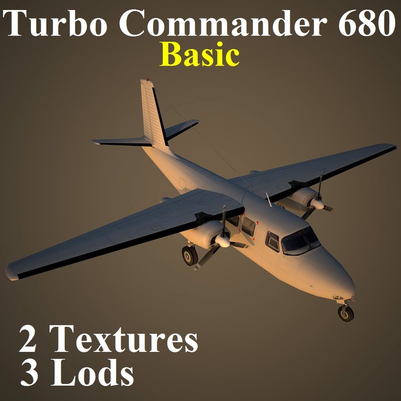3d max turbo commander basic aircraft
