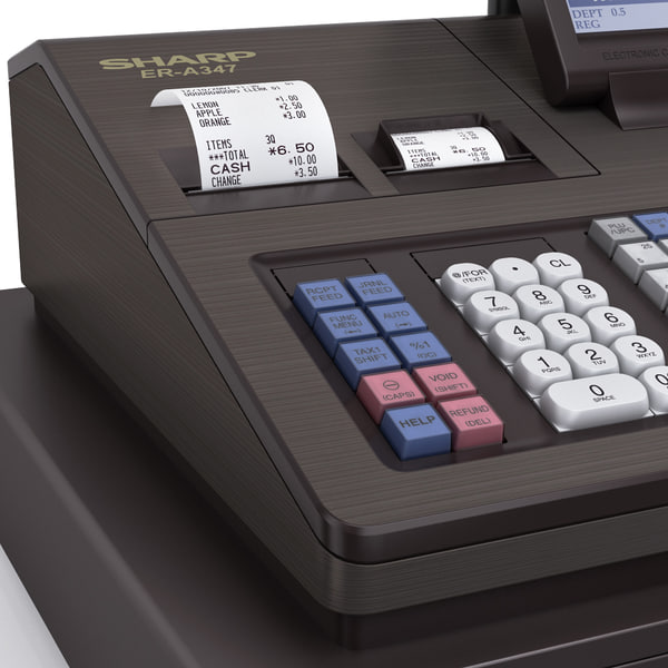 3d model cash register sharp er-a347