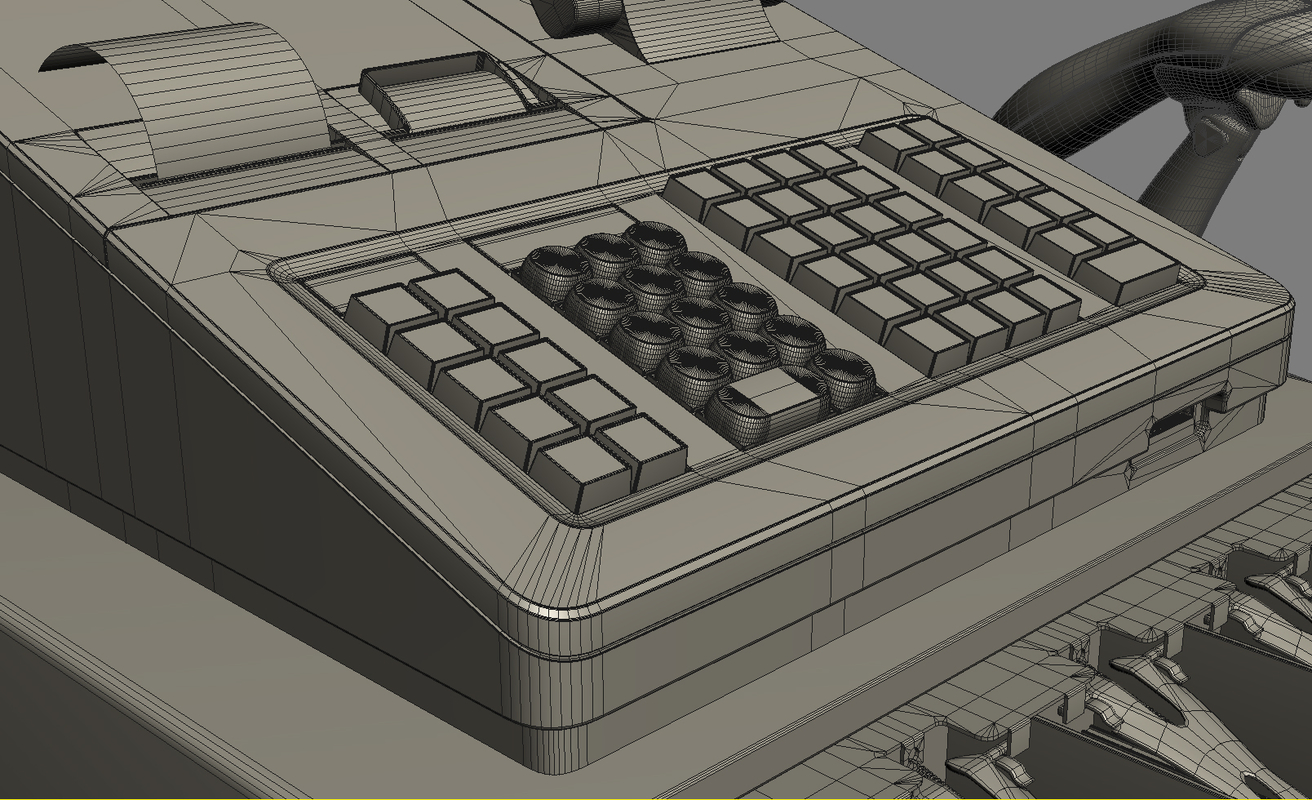 3d model cash register sharp er-a347