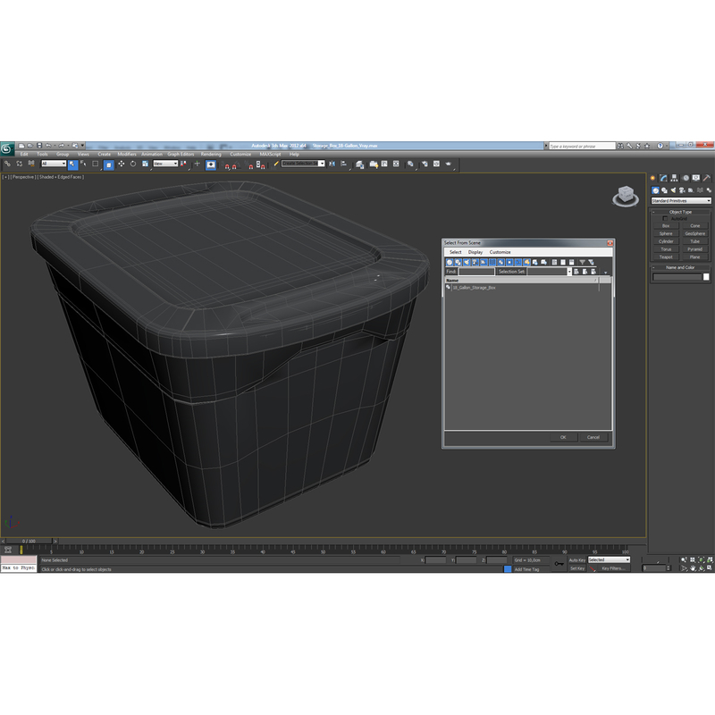 3d model storage box 18-gallon