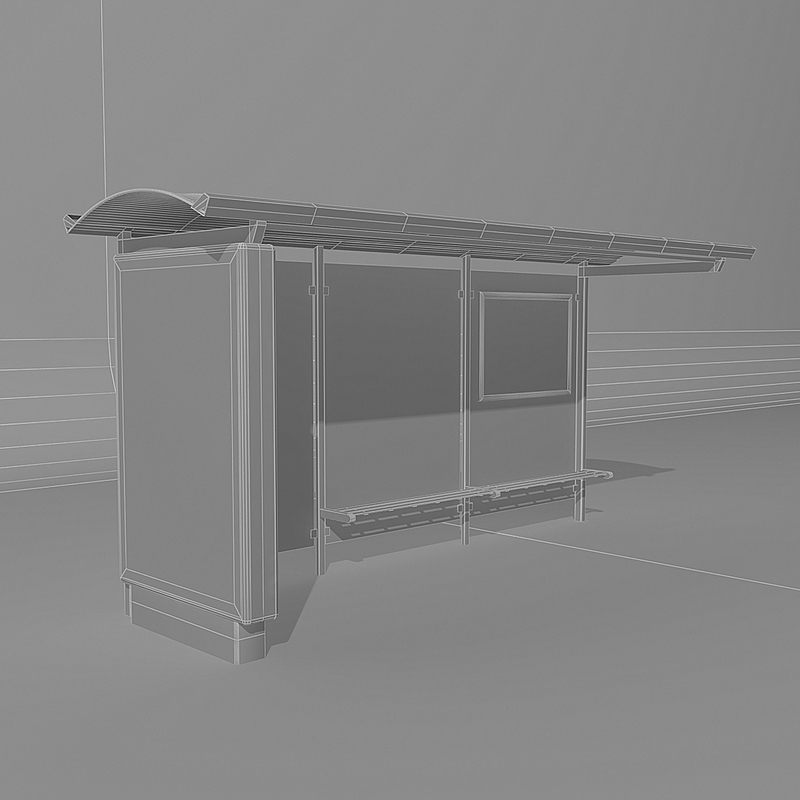 bus stop moscow 3d model