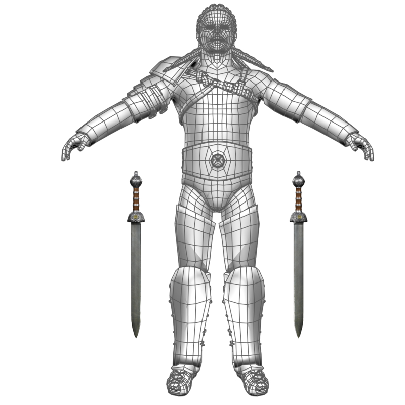 3d roman gladiator armor tattered
