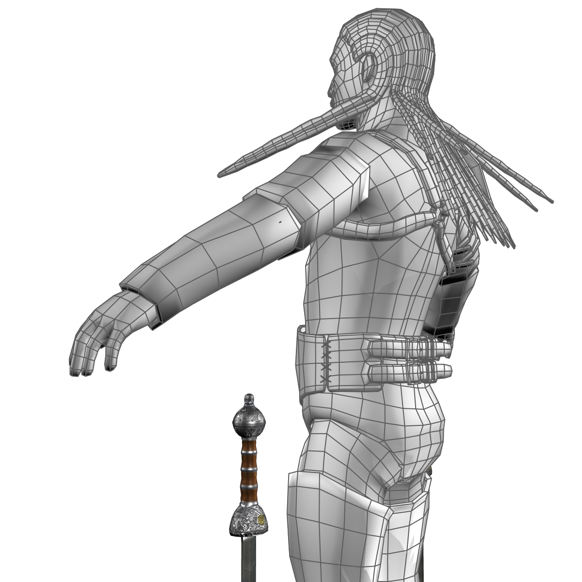 3d roman gladiator armor tattered