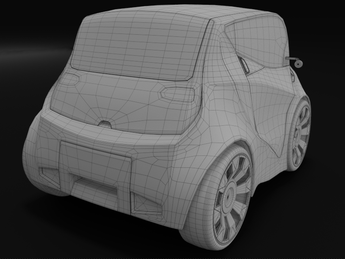 electric concept car 3d model