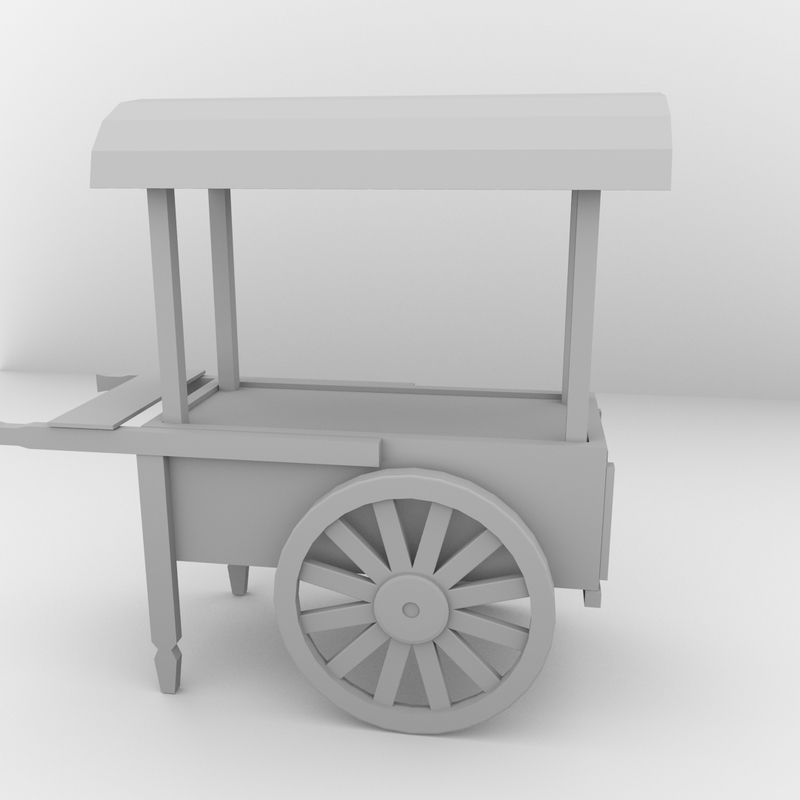 old food cart 3d 3ds