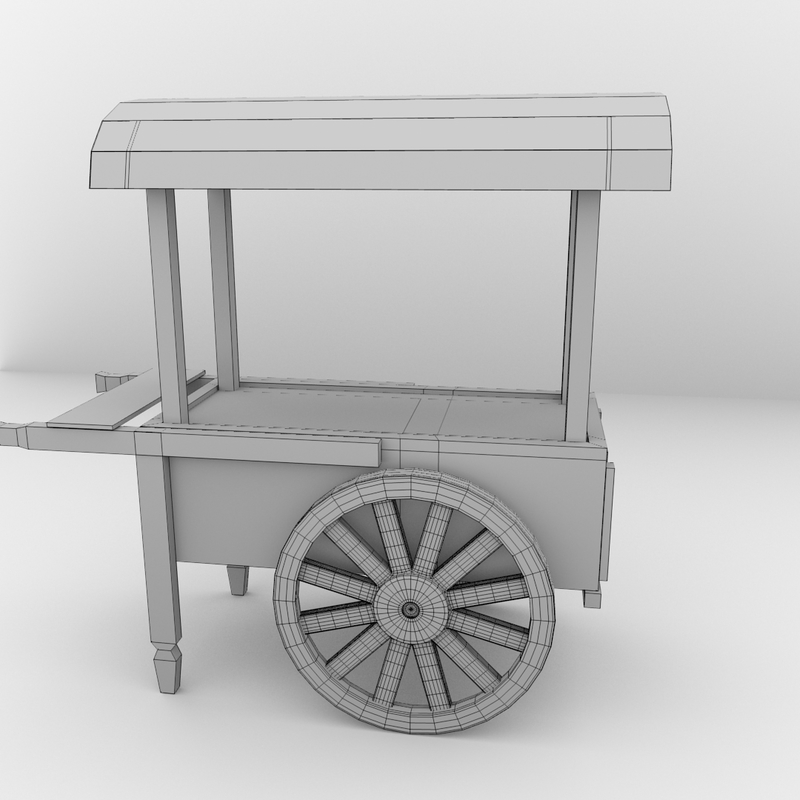 old food cart 3d 3ds