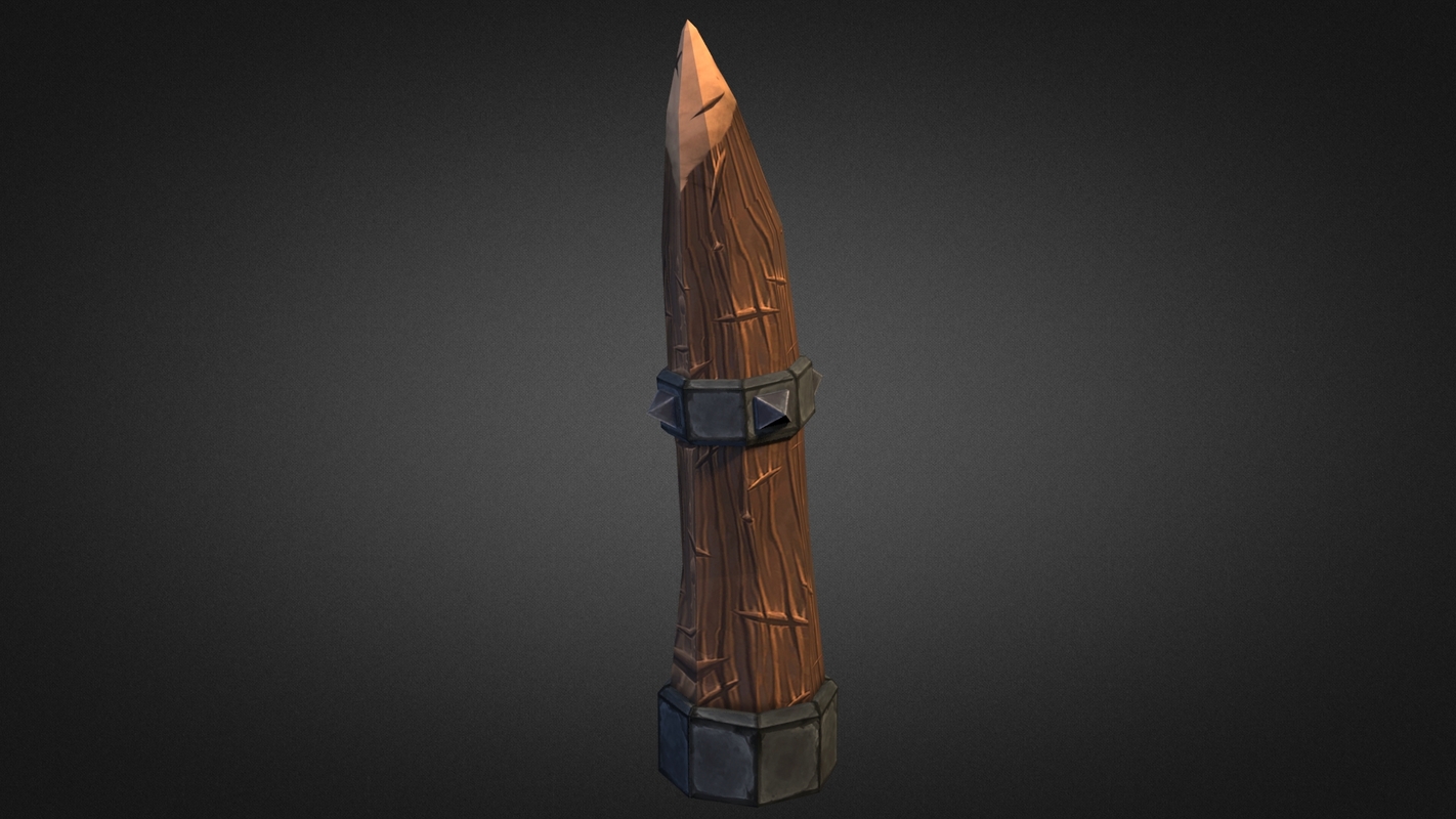 3d model wooden spike pole