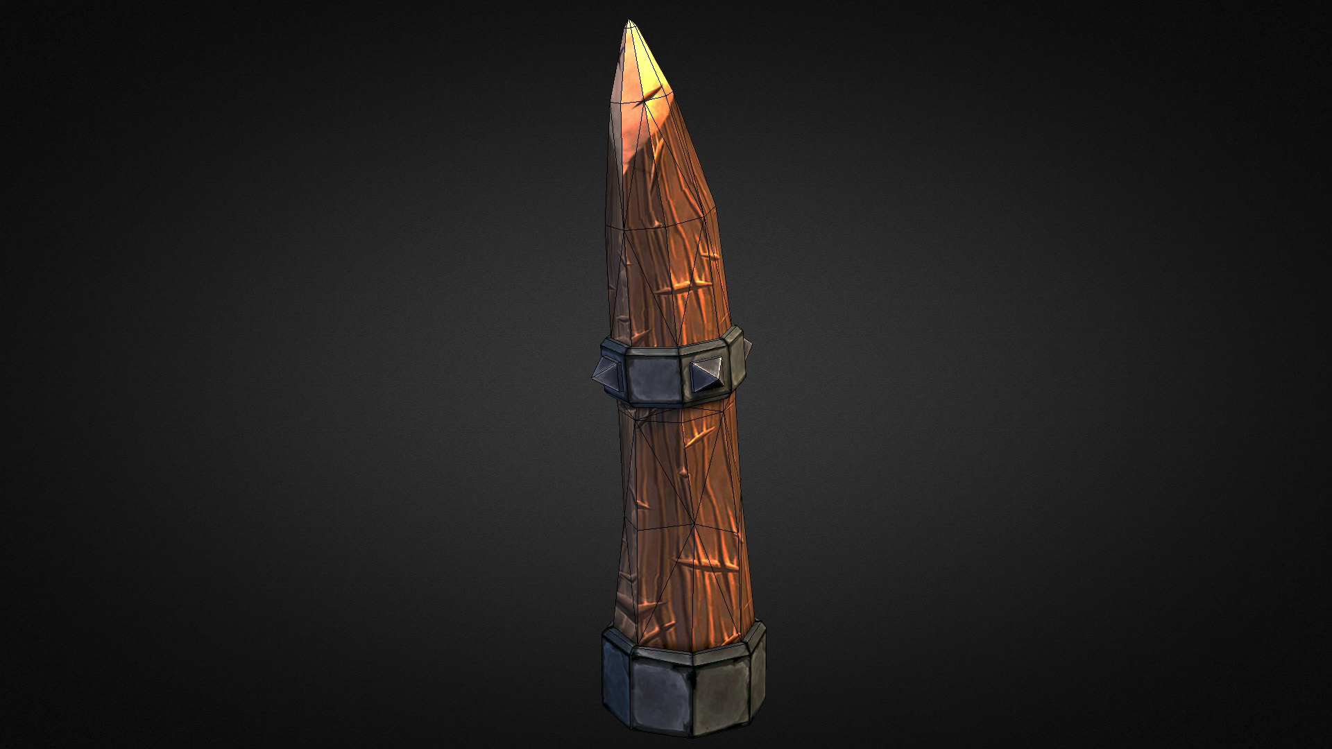 3d model wooden spike pole