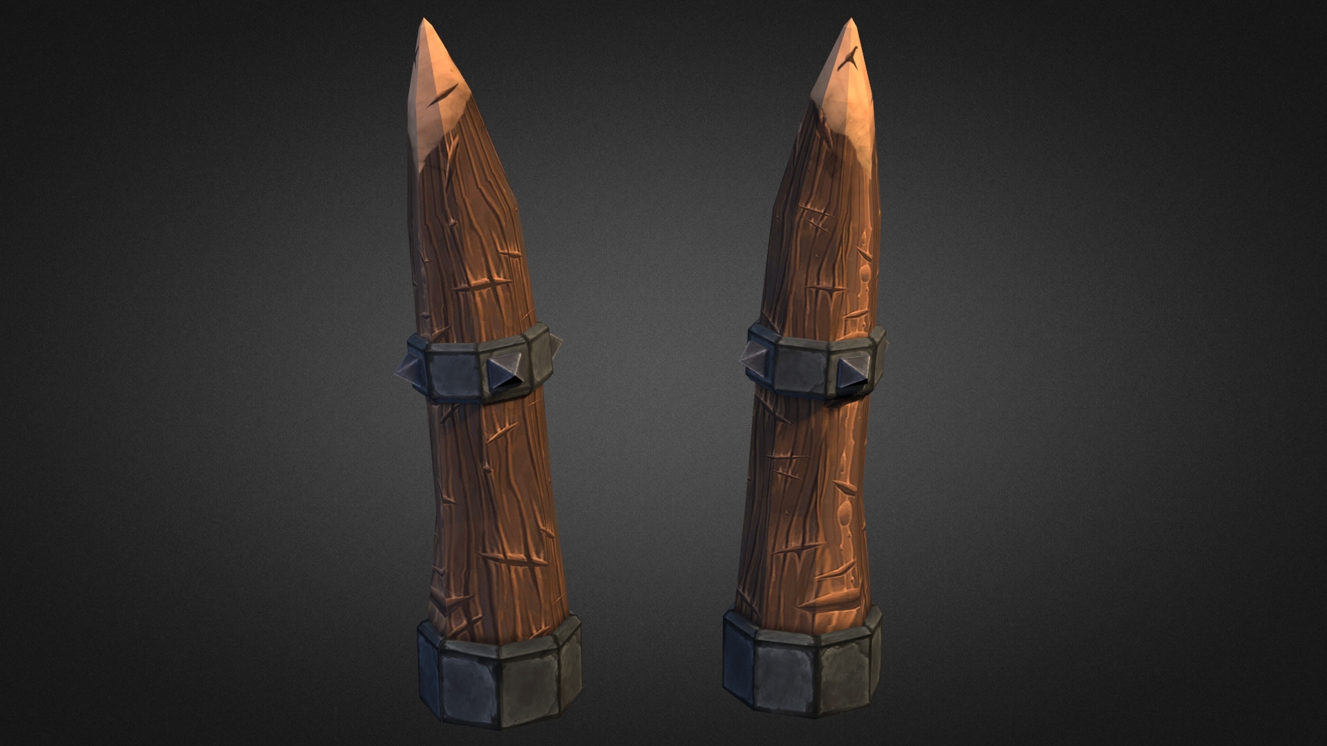 3d model wooden spike pole