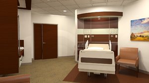 3d model 350 patient room design