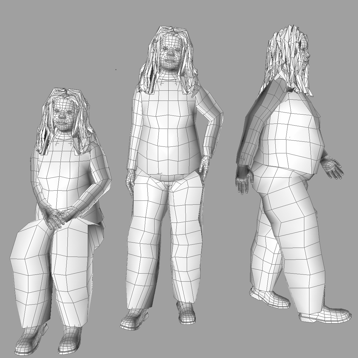 3d african female character model