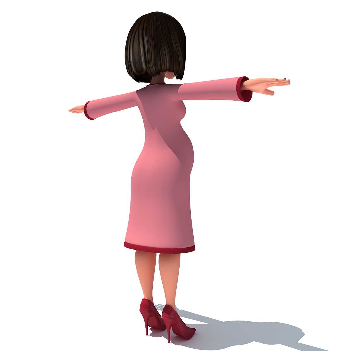 3d model cartoon pregnant woman