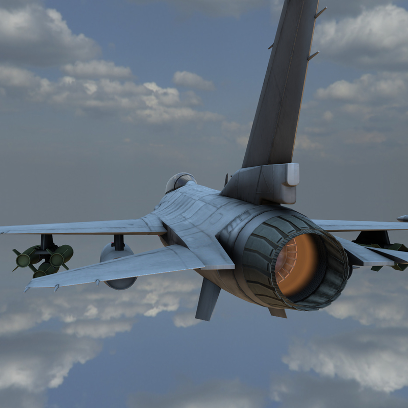 3d model combat jet