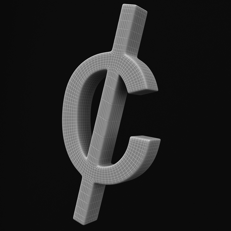 3d model monetary symbol